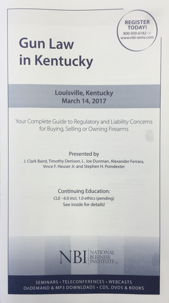 Kentucky Gun Laws Seminar